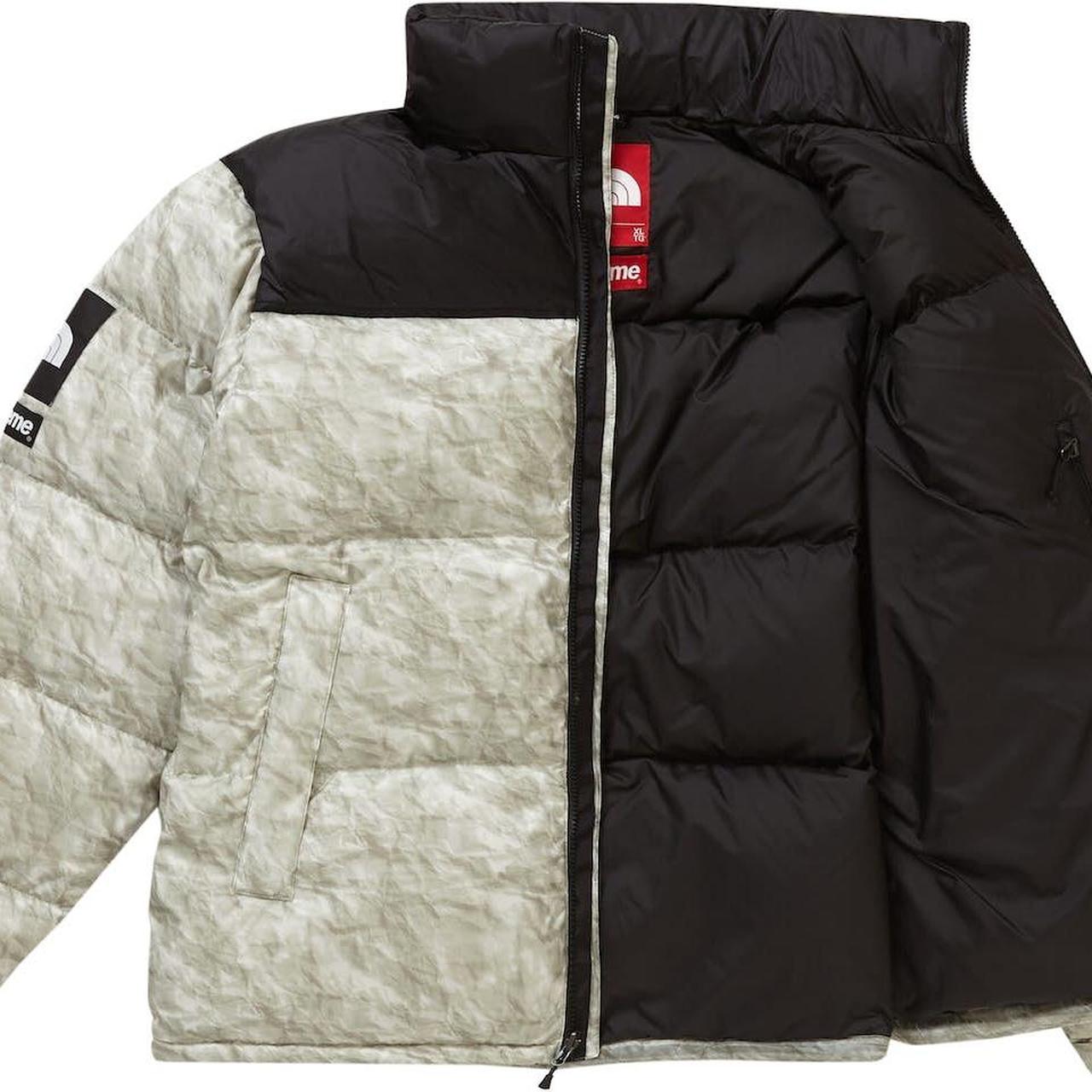 Supreme north face paper print nuptse - Depop