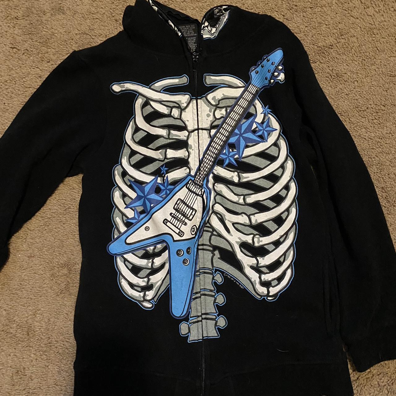 FSD scene/emo skeleton hoodie with nautical stars.... - Depop