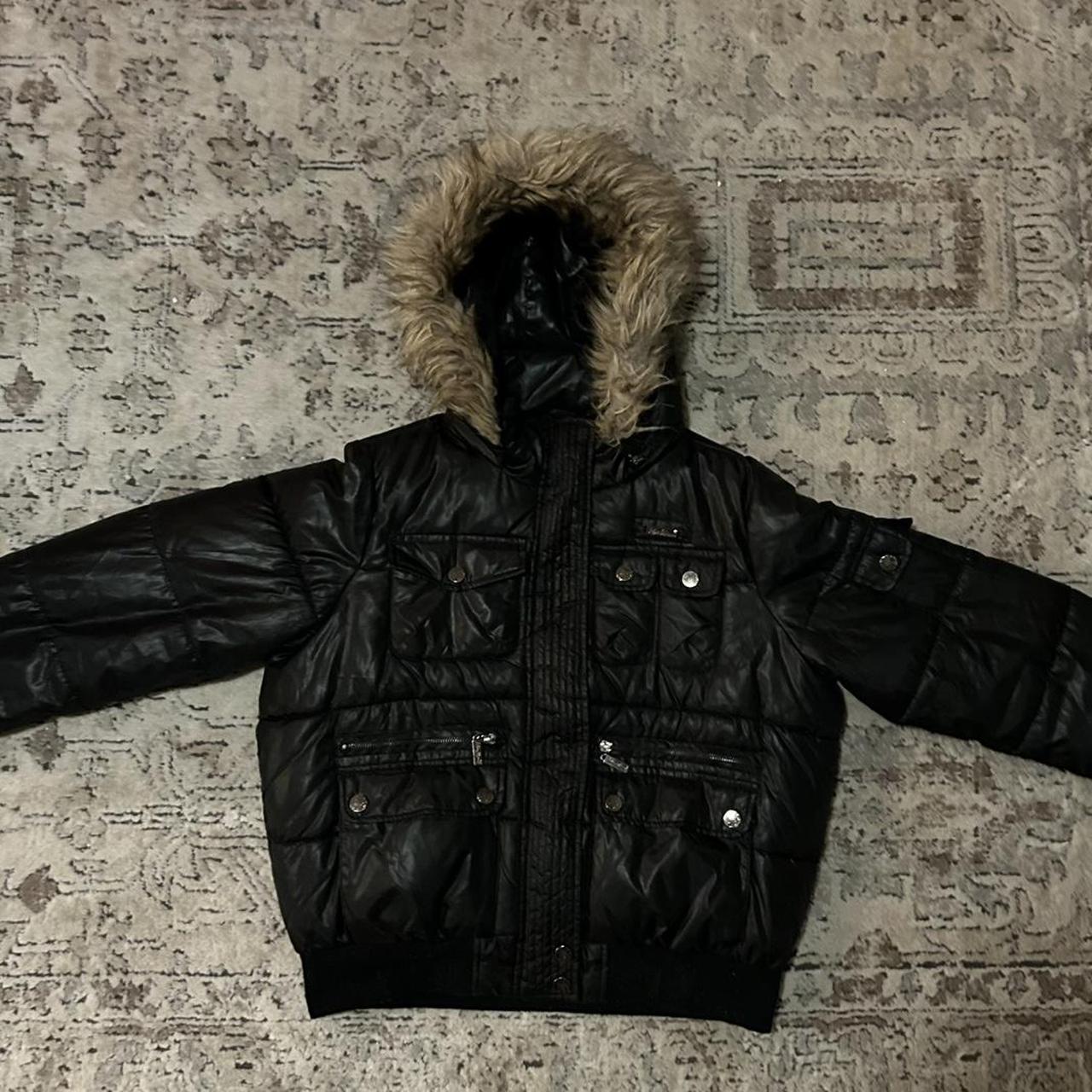 Vintage Apple Bottoms Black Puffer Jacket... - Depop