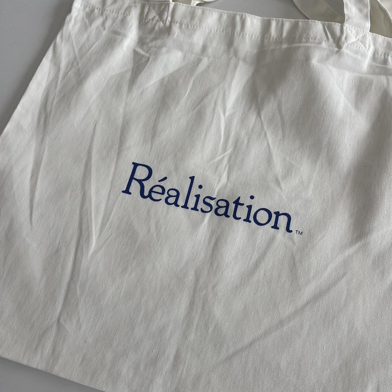 Réalisation Par Fabric Tote Bag | white & blue |... - Depop