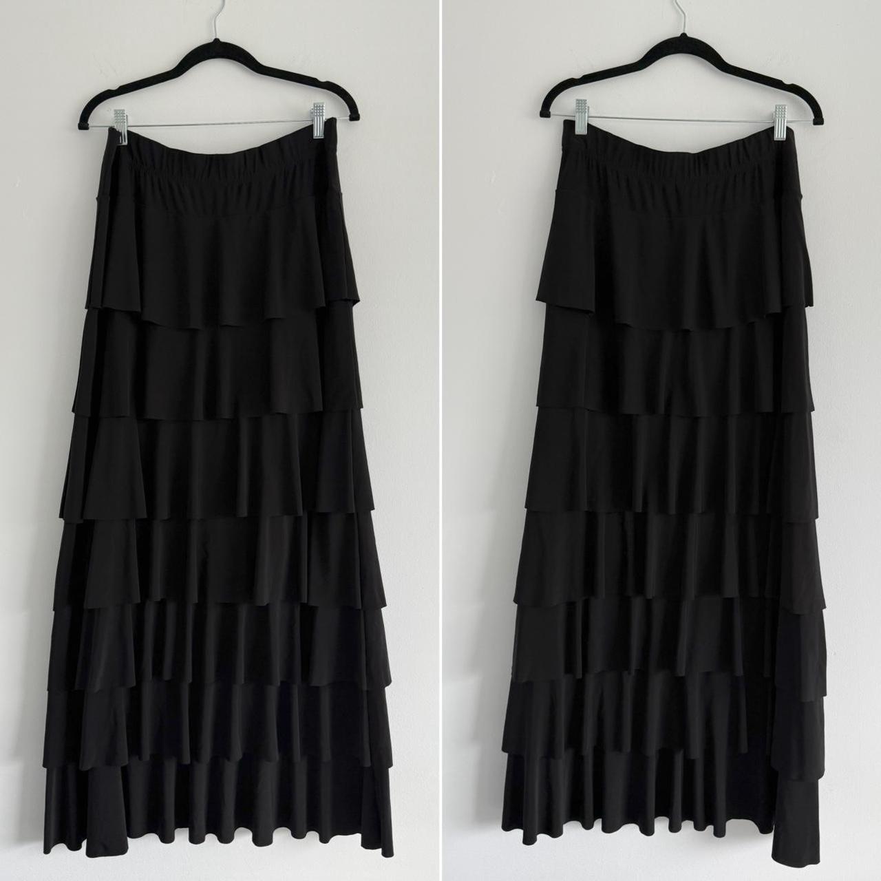 Junee Black Tiered Maxi Skirt - XL - excellent... | Depop