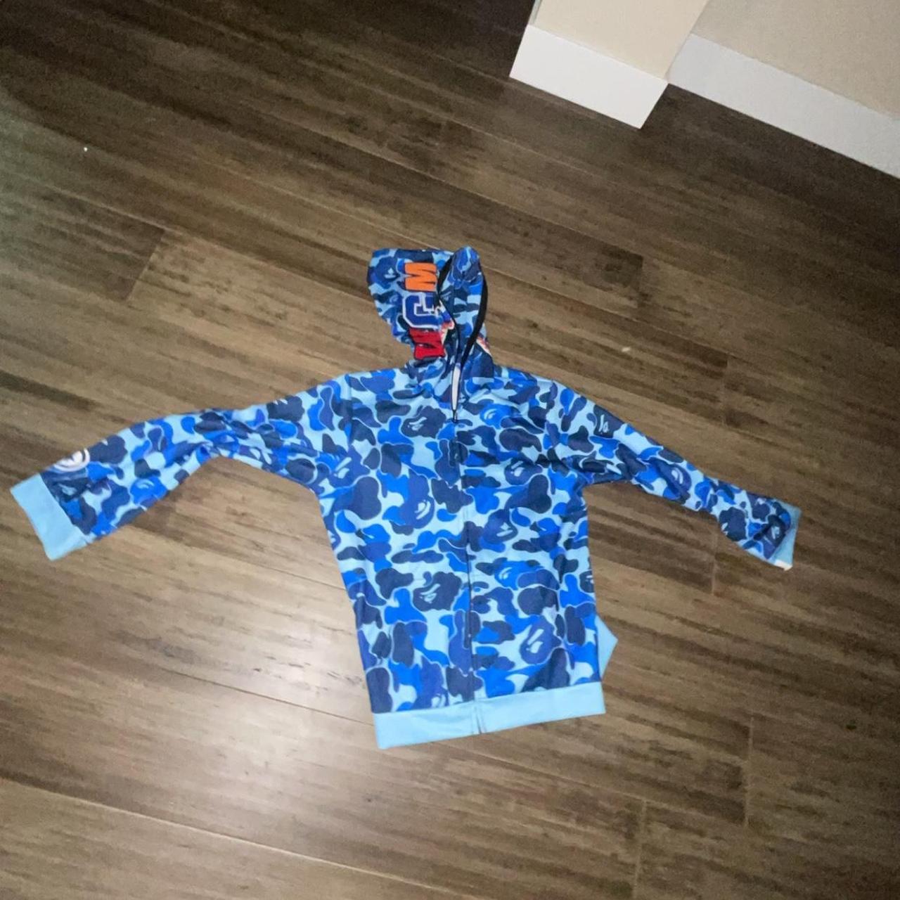 Fake bape blue camo hoodie - Depop