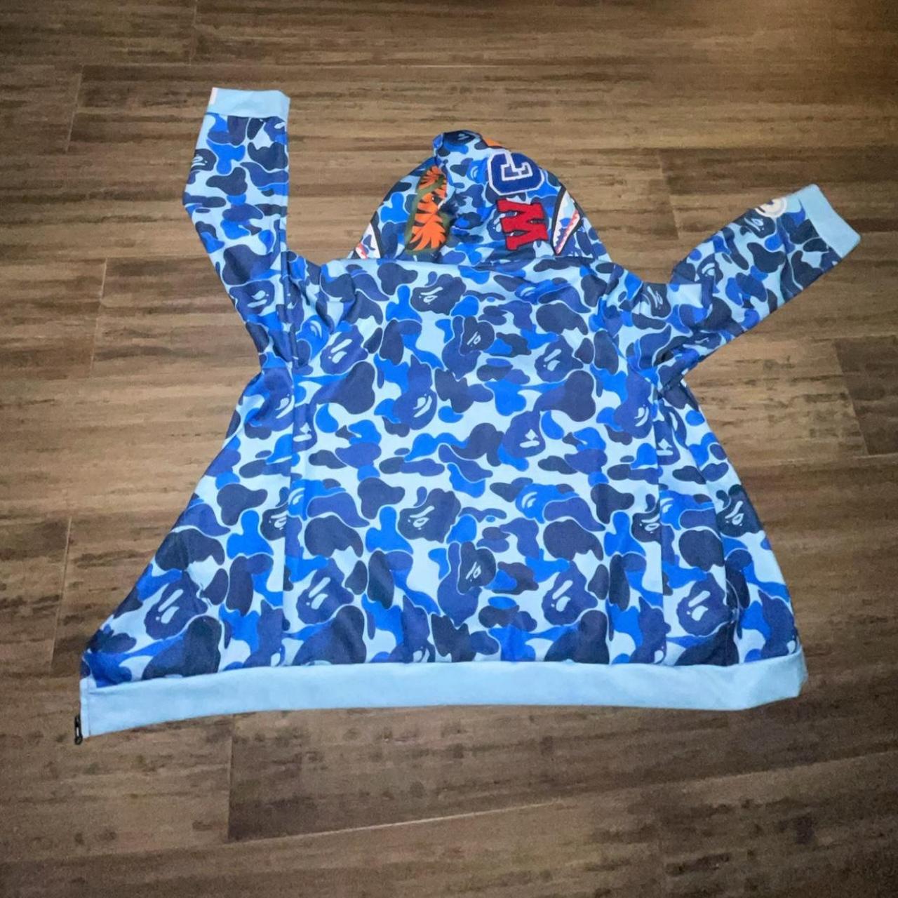 Fake bape blue camo hoodie - Depop