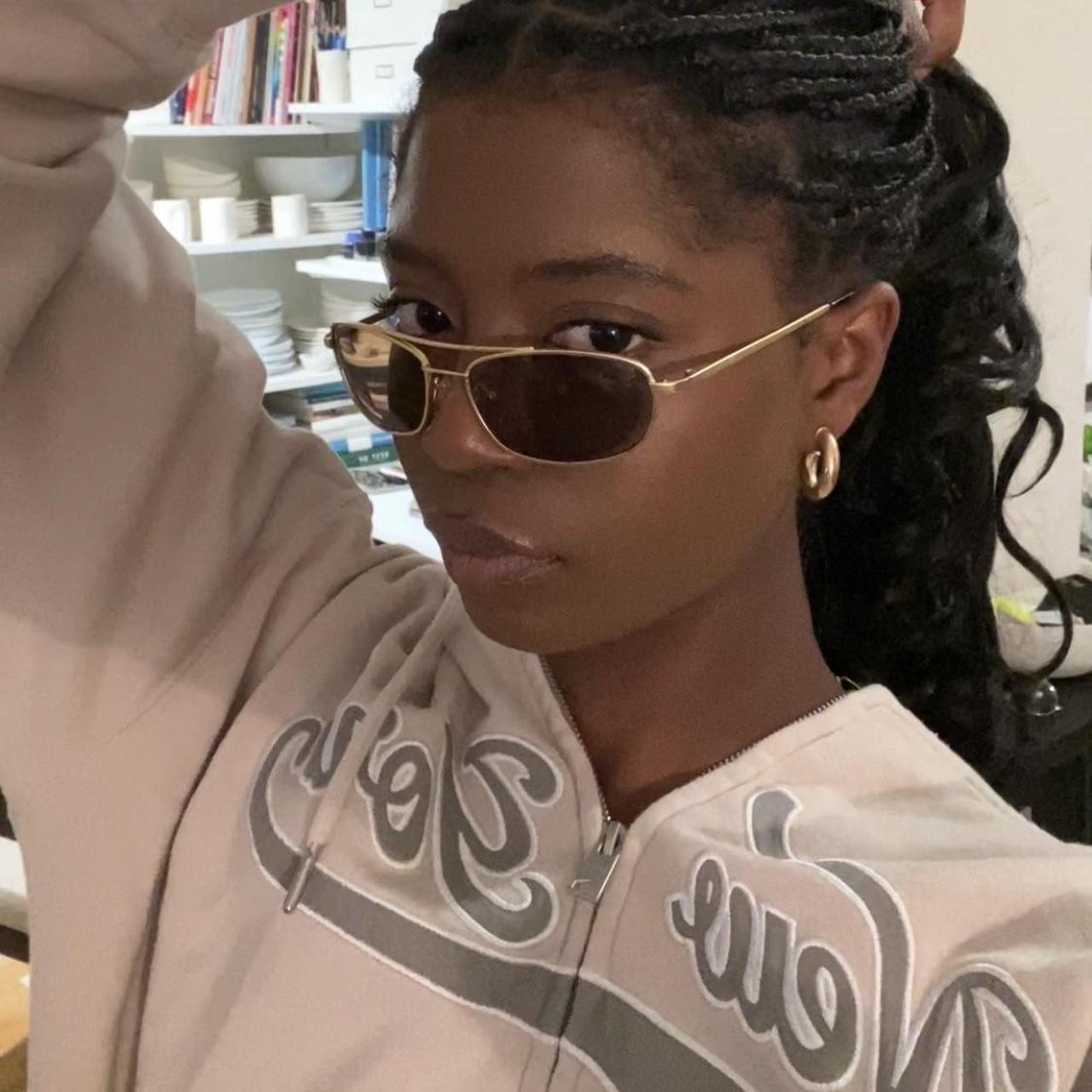 Giant Vintage RENO Gold Square Sunglasses Brand... - Depop