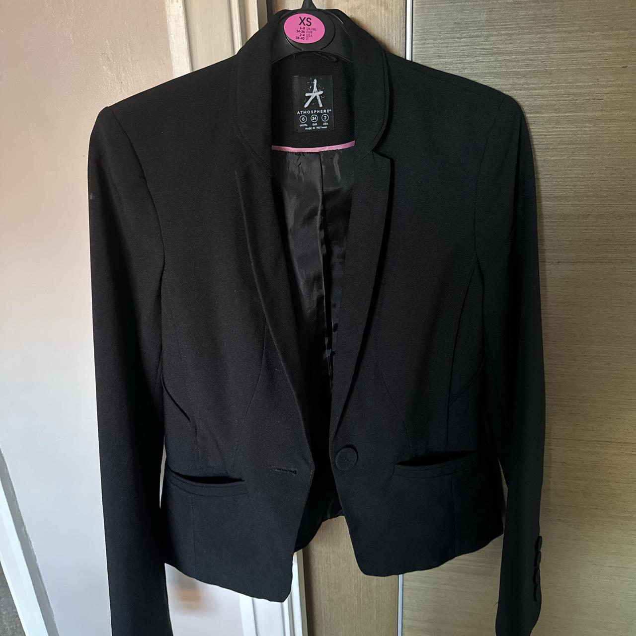 Black Tailored Blazer with Pockets - Depop