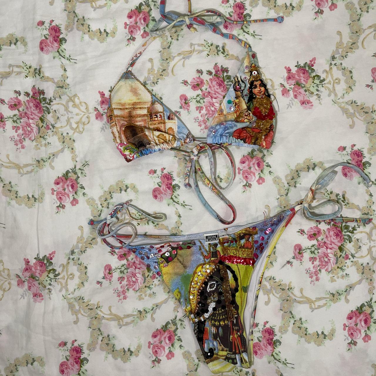 Unique, bon bon brand one-of-a-kind bikini set, with... | Depop