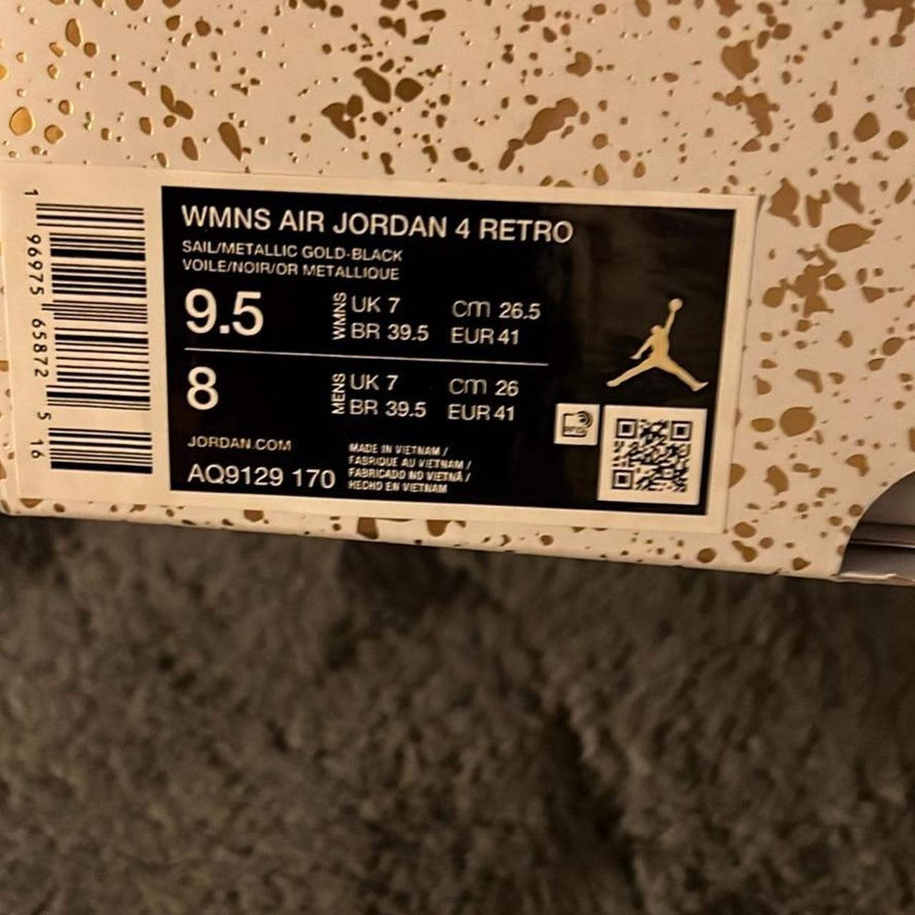 Jordan 4 Metallic Gold brand new with receipt - Depop