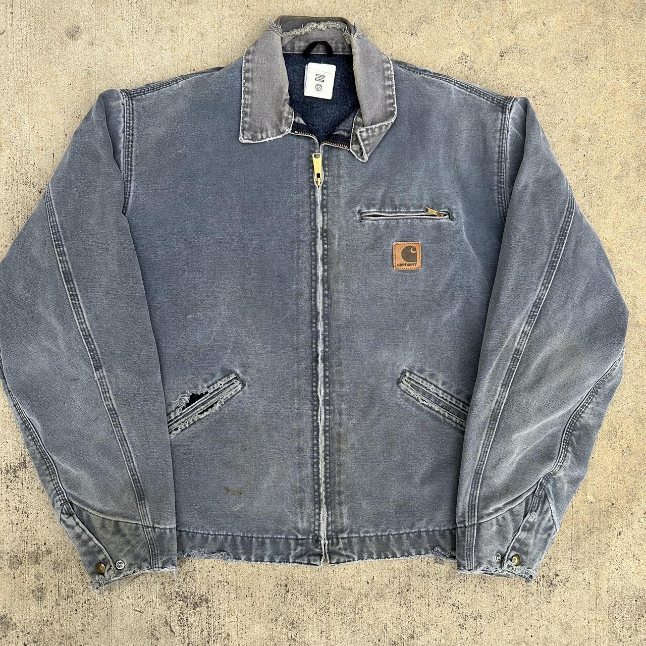 Vintage distress carhartt Detroit J97 PTL men’s size... - Depop