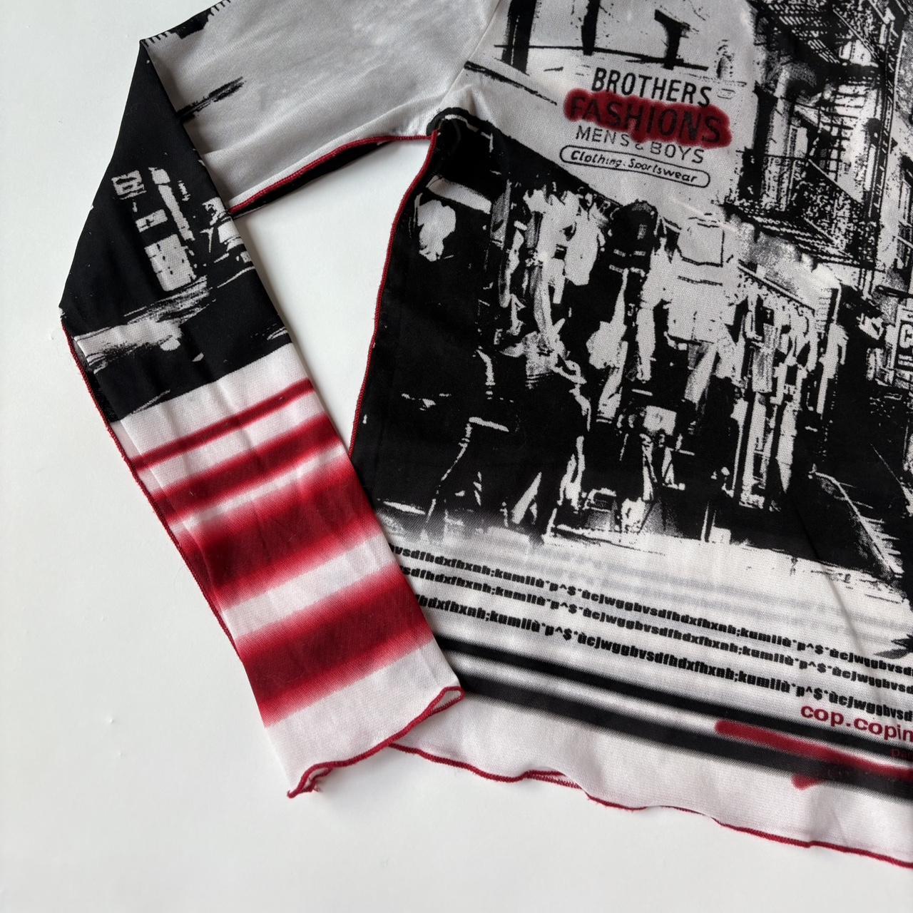 90s/y2k euro cop copine micromesh top with clothing... | Depop