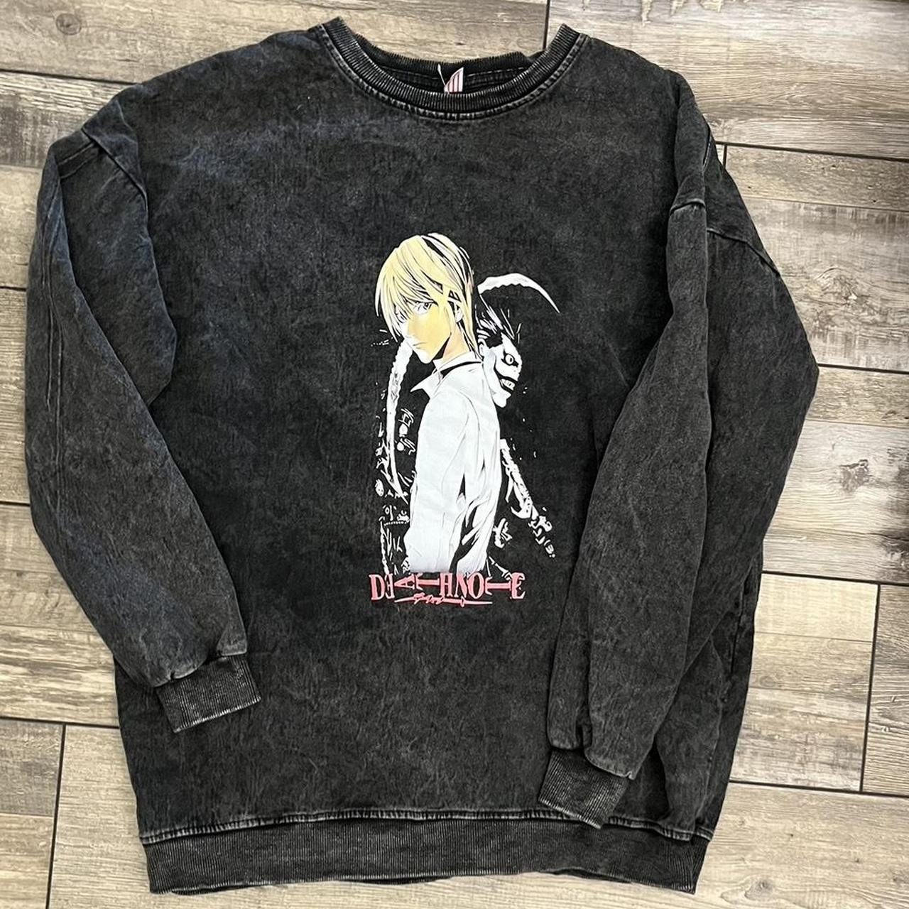 Black and white Death Note sweatshirt #DeathNote - Depop