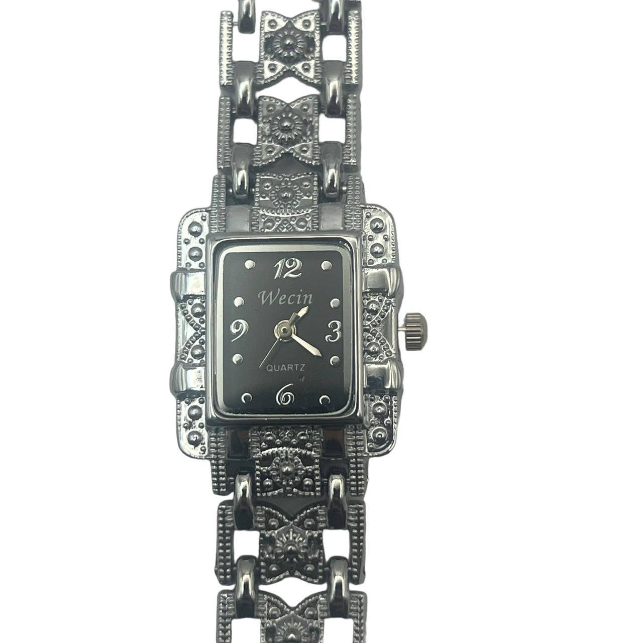 Women’s elegant Silver rectangular face watch Total... - Depop