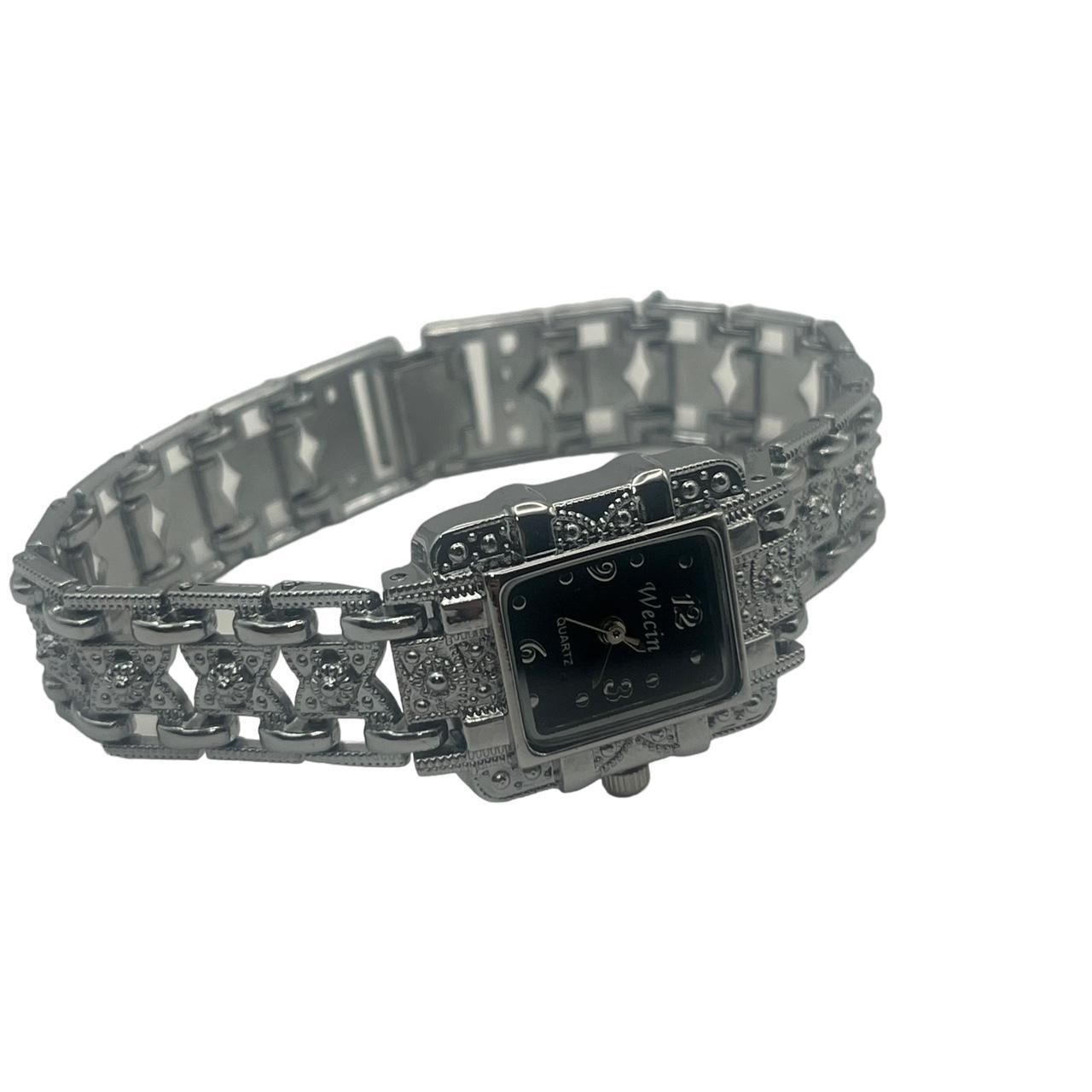 Women’s elegant Silver rectangular face watch Total... - Depop