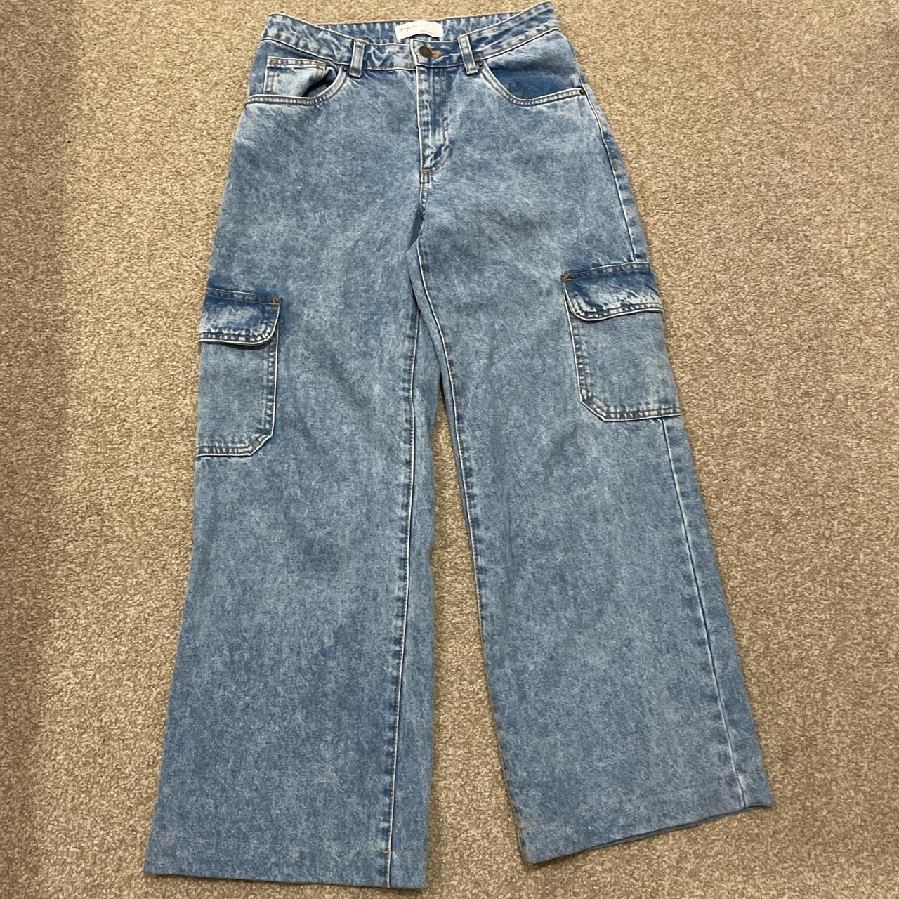 Supre jeans 8 dark blue cargo stunning but don’t fit - Depop