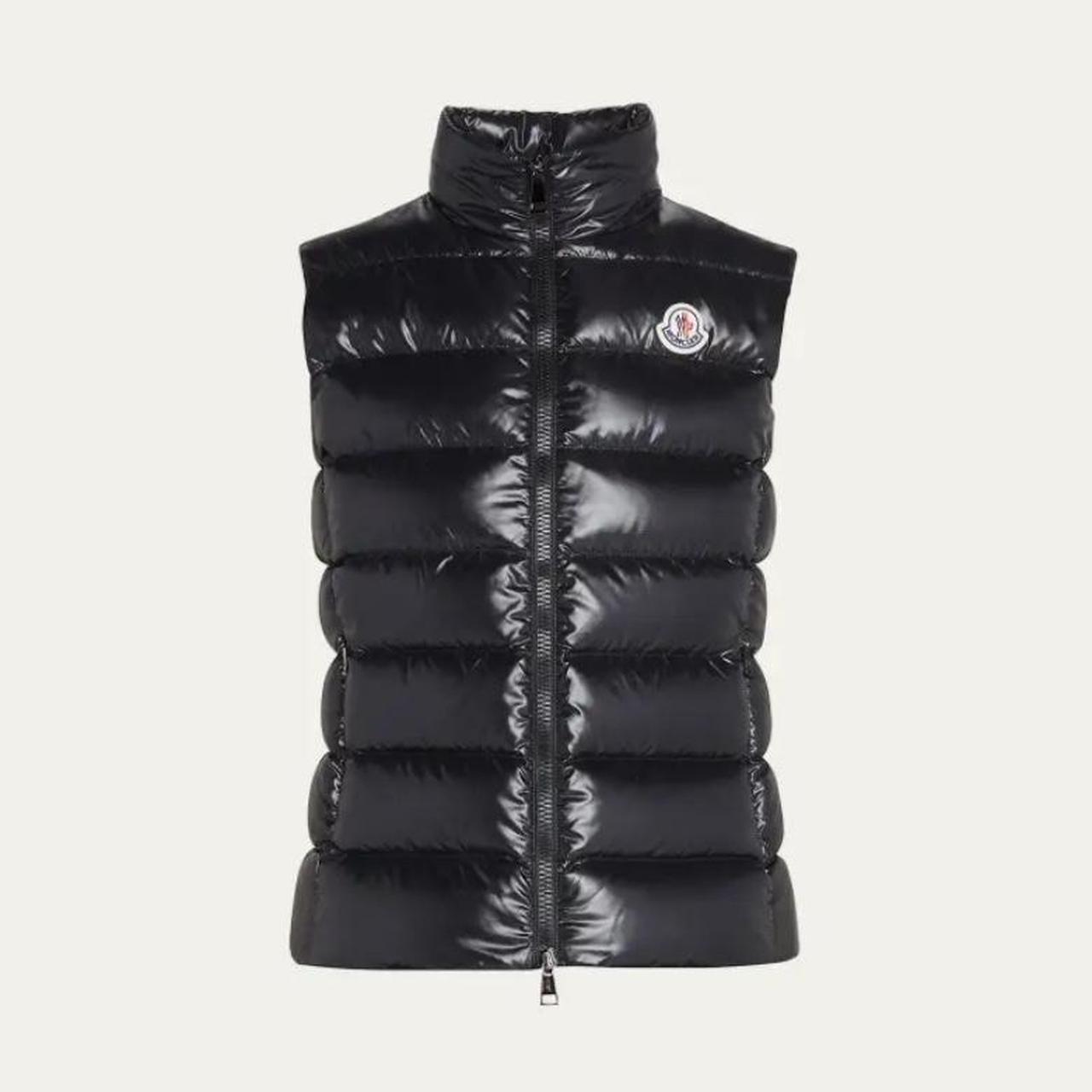Solid black moncler vest - Depop