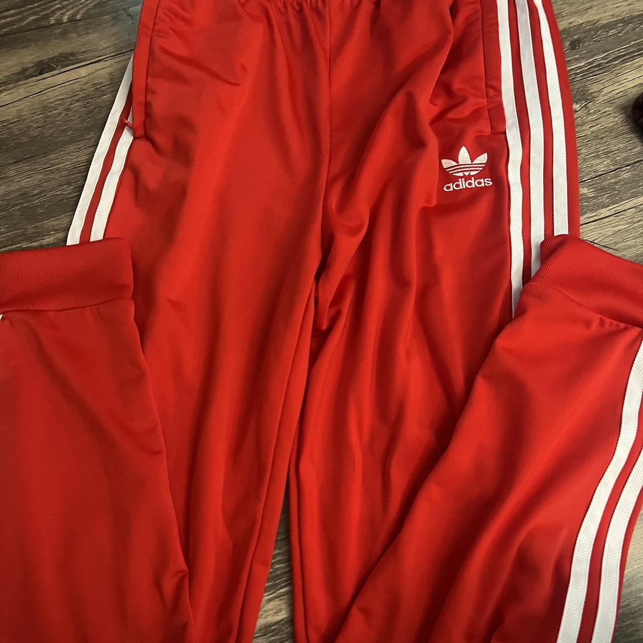 Kids Red Adidas Sweatpants Can buy with green for... - Depop