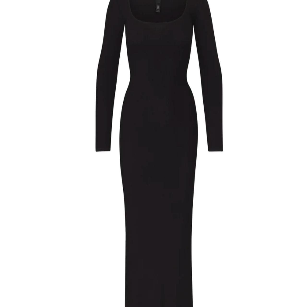 Skims Long Sleeve bodycon maxi dress. Ribbed with... - Depop
