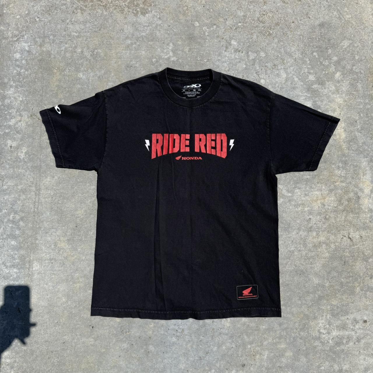 Black Honda Ride Red tee #honda #streetwear... | Depop