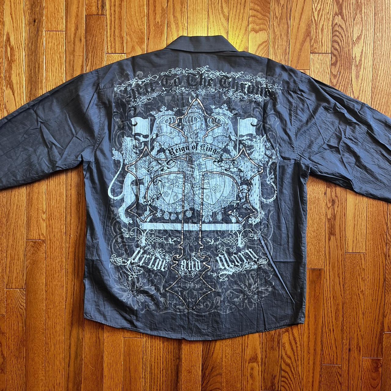 Affliction style button up sick graphics🔥🔥🔥 Not... - Depop