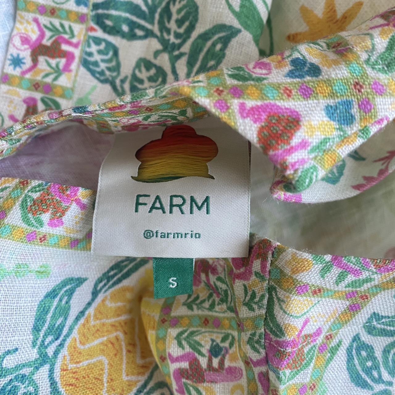 Farm Rio top Open back , cropped front. Worn once - Depop