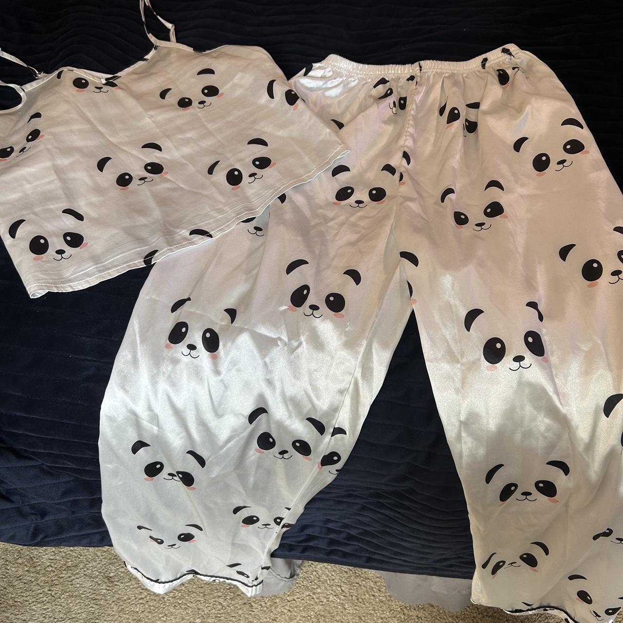 Amazon panda PJ set 🐼🥥🤍 size medium but fits more... | Depop