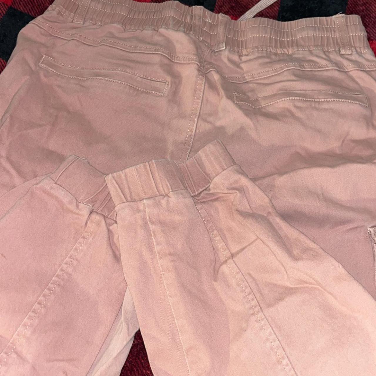 Light pink cargo style women’s joggers Size: L //... - Depop