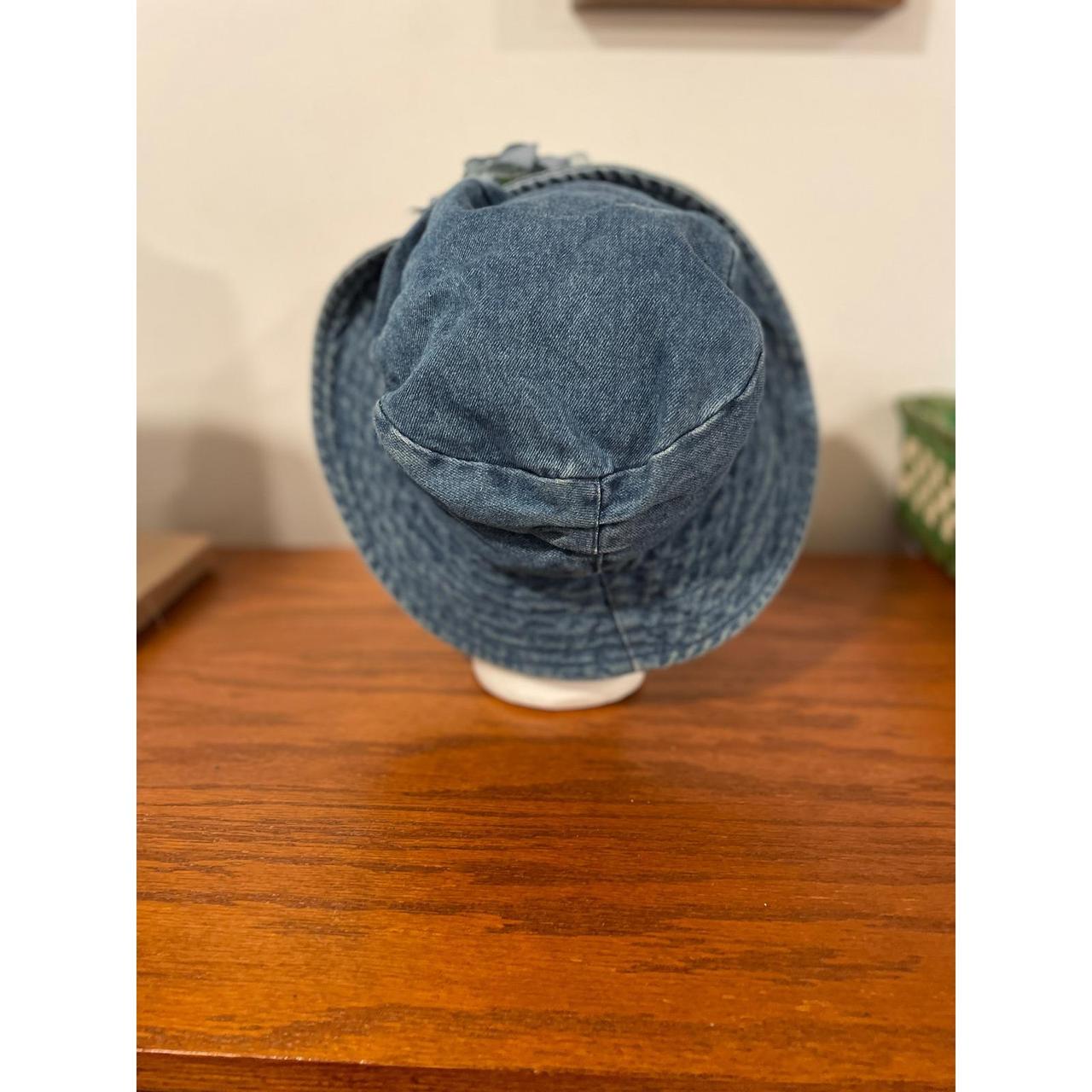 Vintage 90s Arlin Denim Bucket Hat Flower Cotton... | Depop