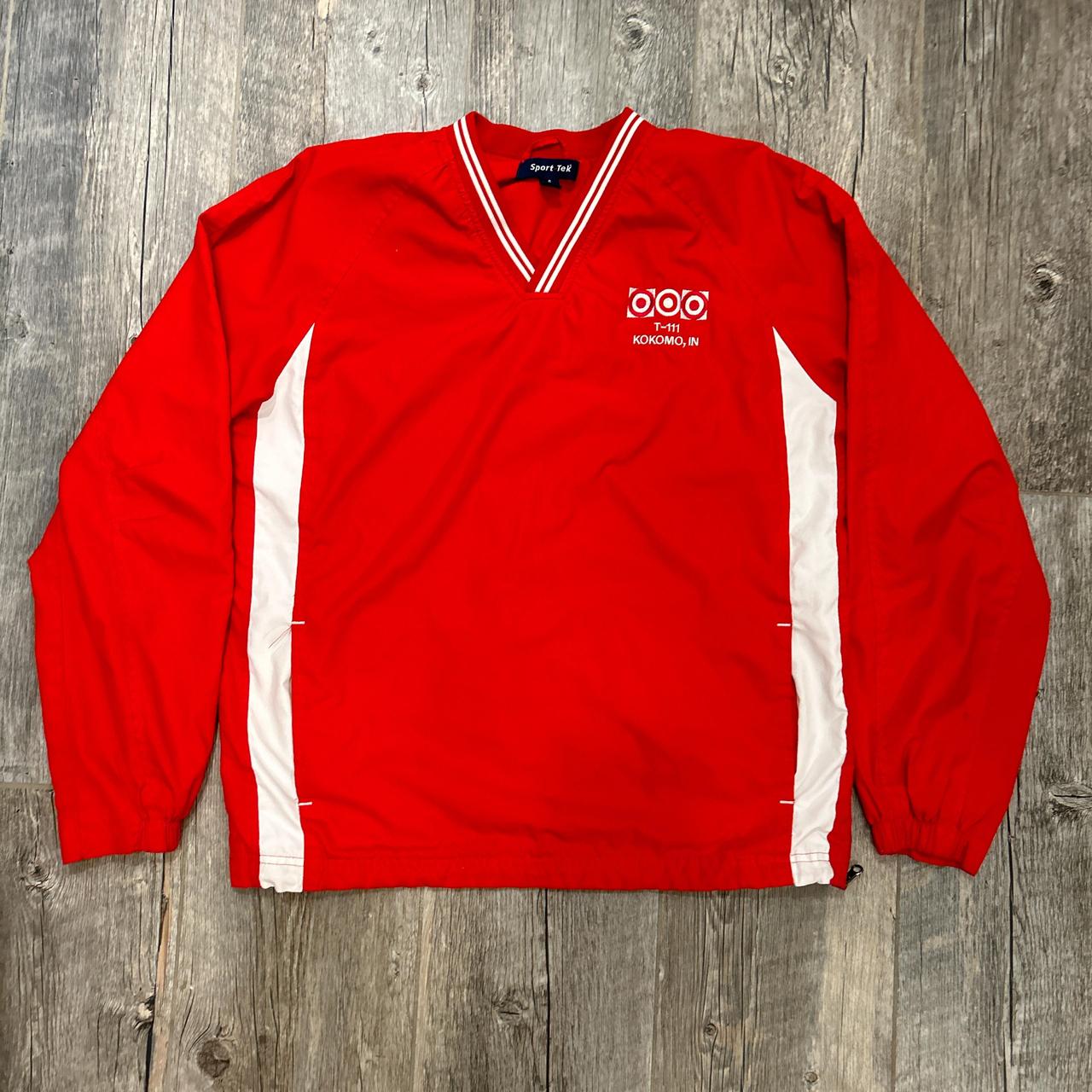 Small, Red & White, VINTAGE Target V-Cut Fleece... - Depop