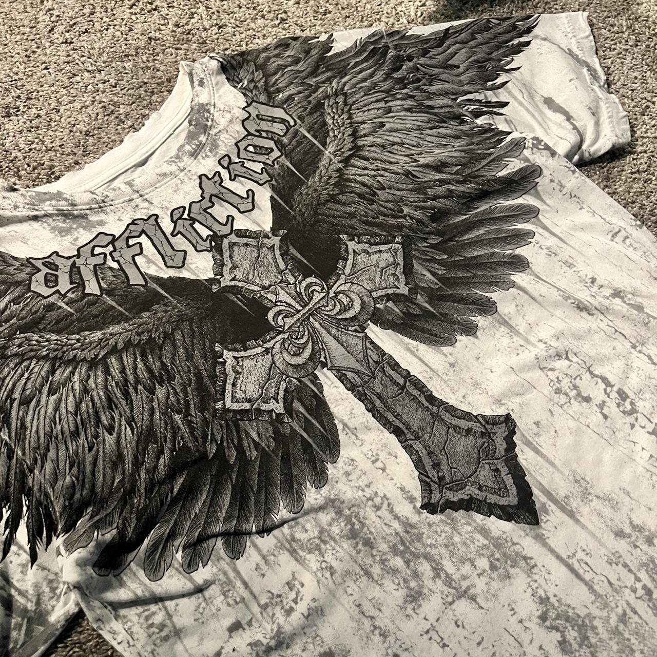 Super Rare White Affliction Avila SS Crewn NwT Size... - Depop