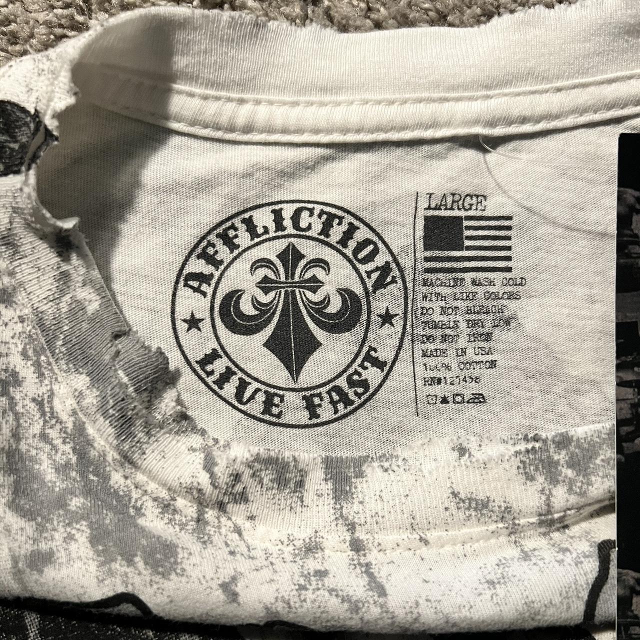 Super Rare White Affliction Avila SS Crewn NwT Size... - Depop