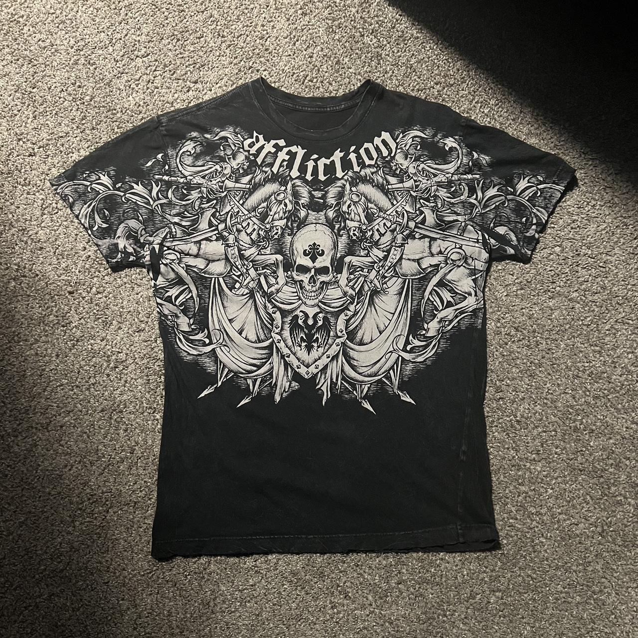 Rare Affliction Joust Print Size Small 20x25 No... - Depop