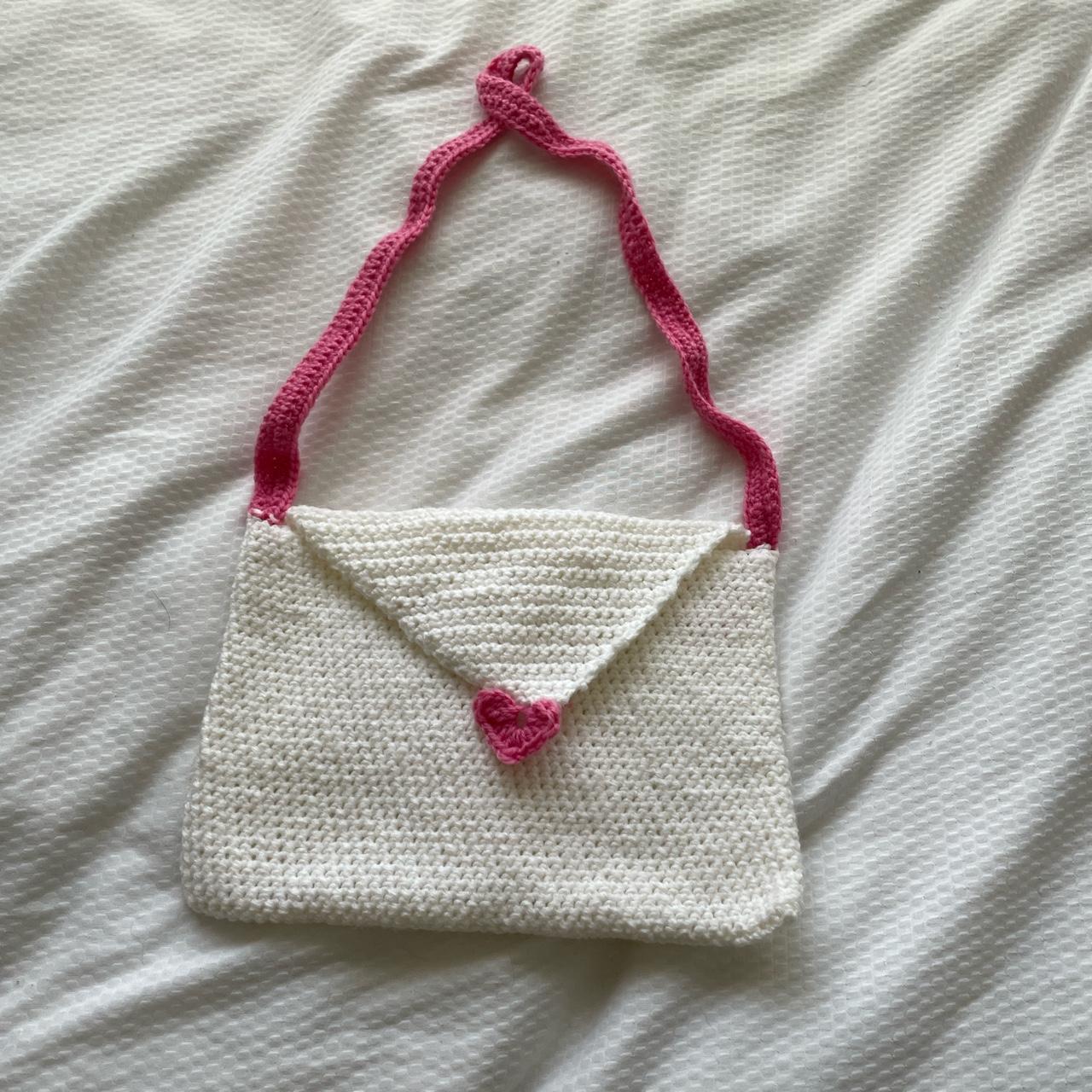 crochet cutest ever love letter purse handmade and... - Depop