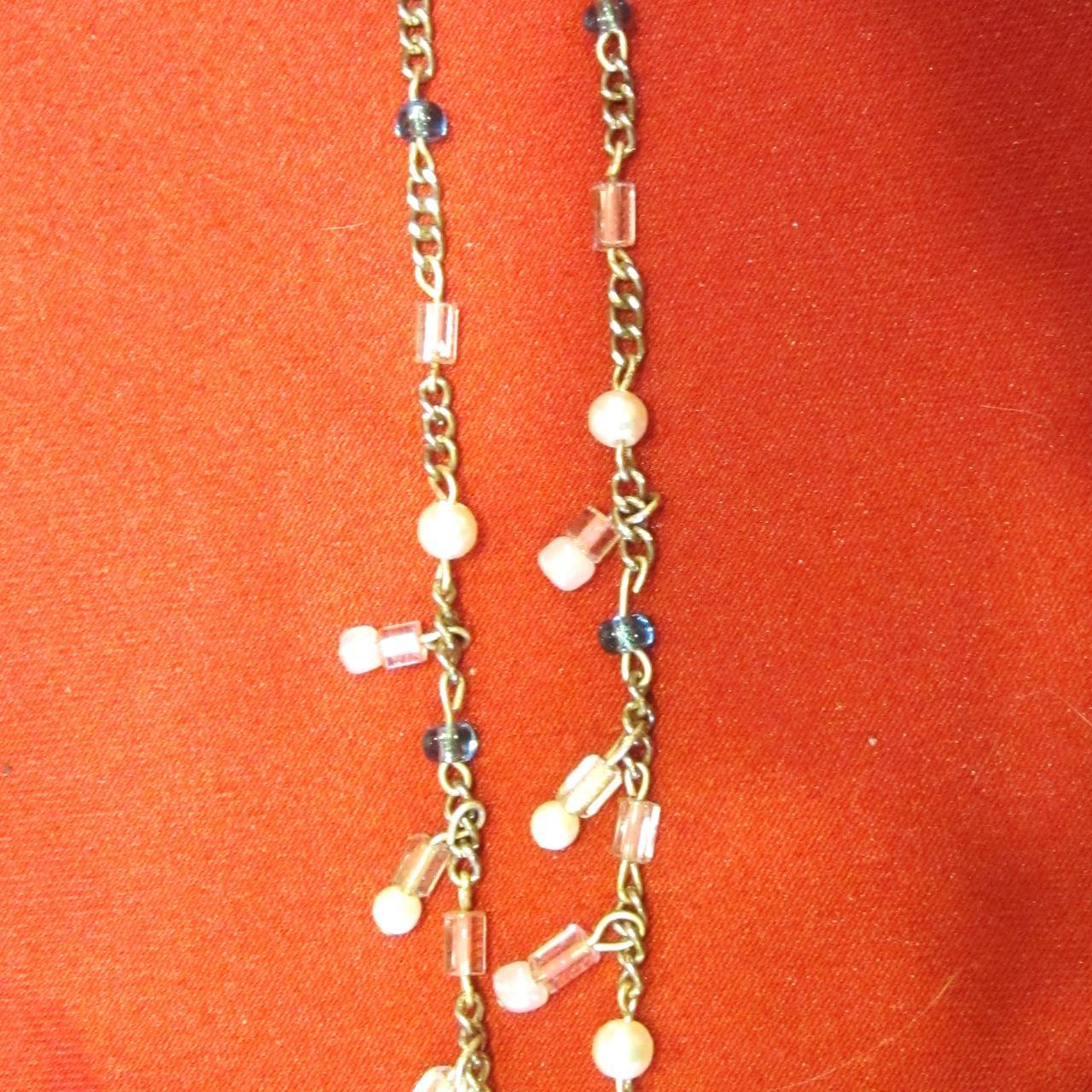 Vtg Silver Tone Choker Wbeads And Faux Pearls Vtg Depop