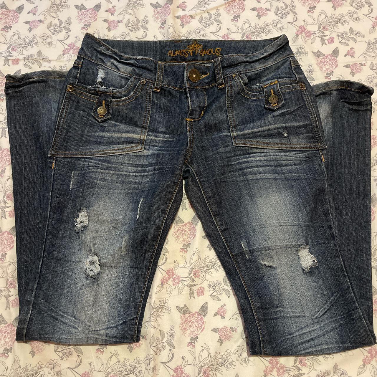 Almost Famous Low rise Flared Jeans size: 7... - Depop