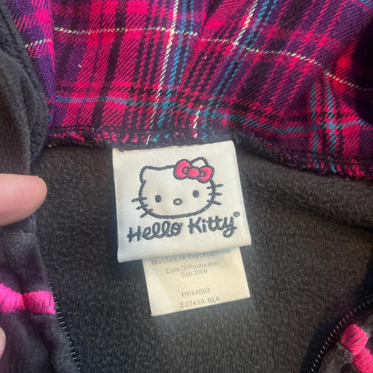 VINTAGE 2009 SANRIO HELLO KITTY VELOUR ZIP UP KIDS... - Depop