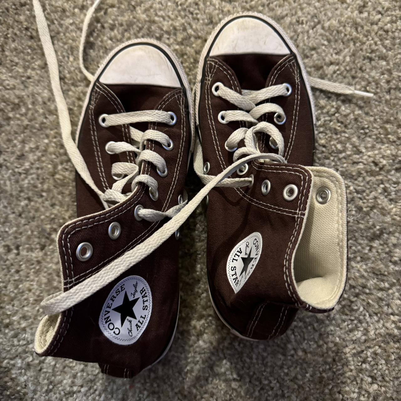 size 5 kids brown converse - Depop