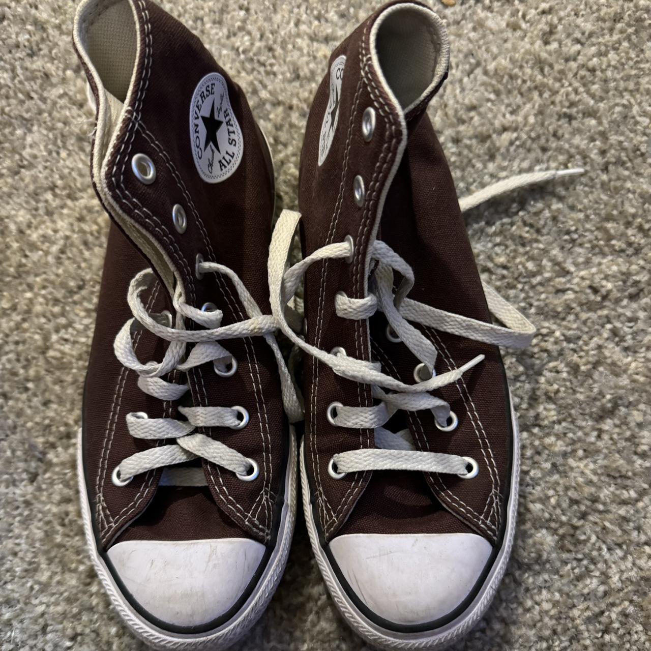 size 5 kids brown converse - Depop