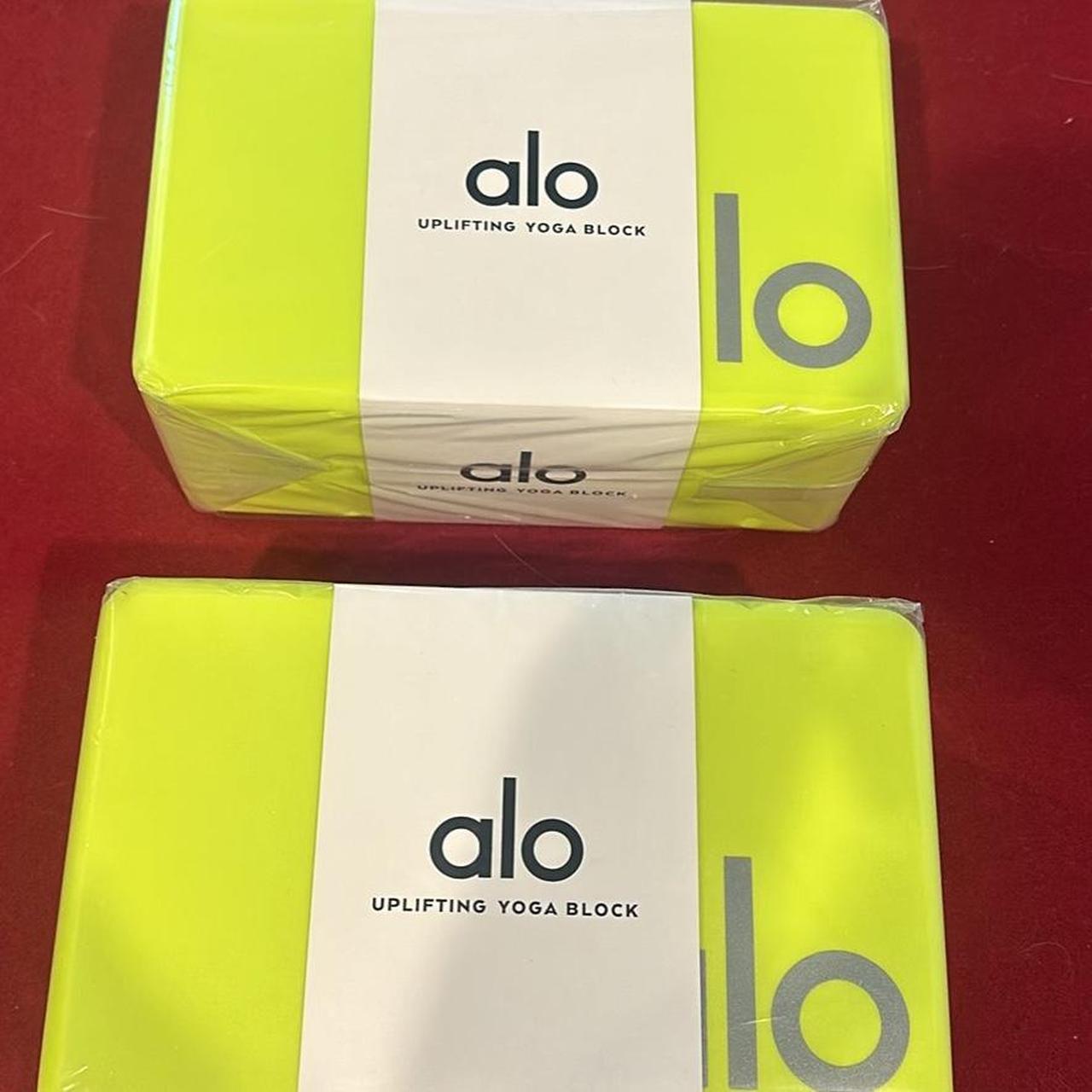 Neon Yellow Alo yoga blocks #yogalife - Depop