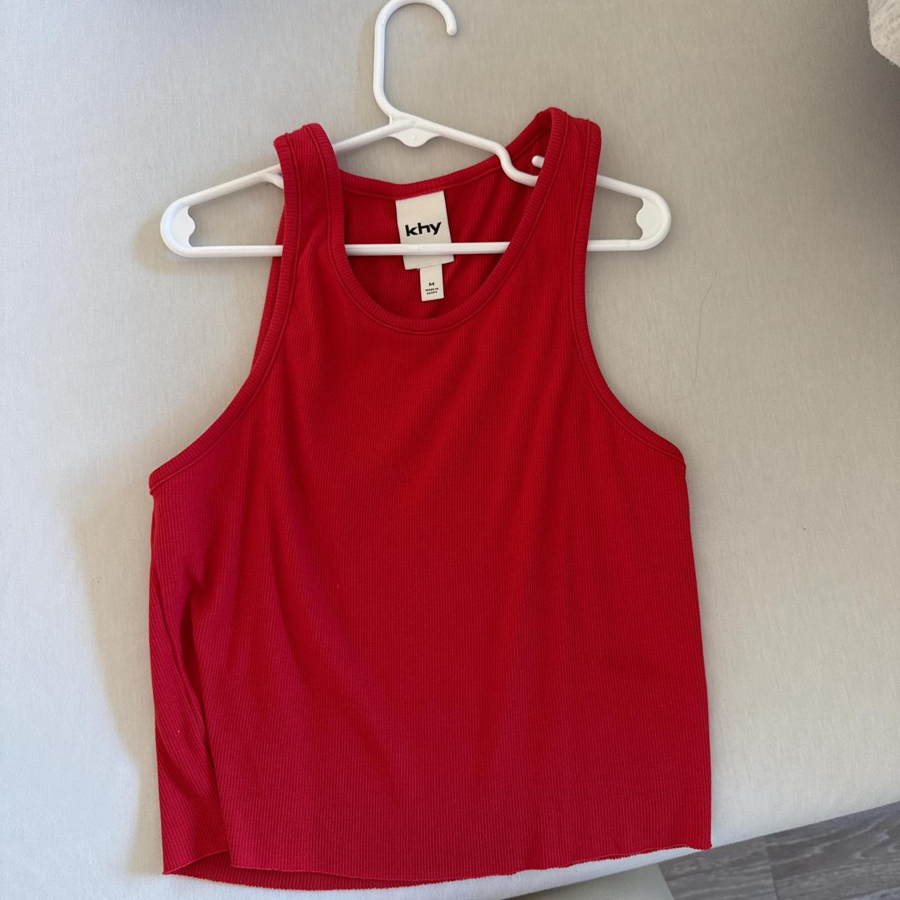 Khy red cropped tank , Only worn a few times great... | Depop