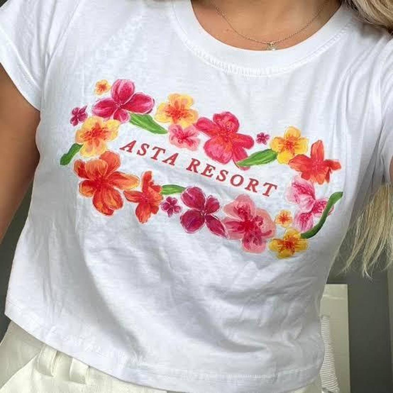 Asta Resort baby tee worn once size small, discontinued - Depop