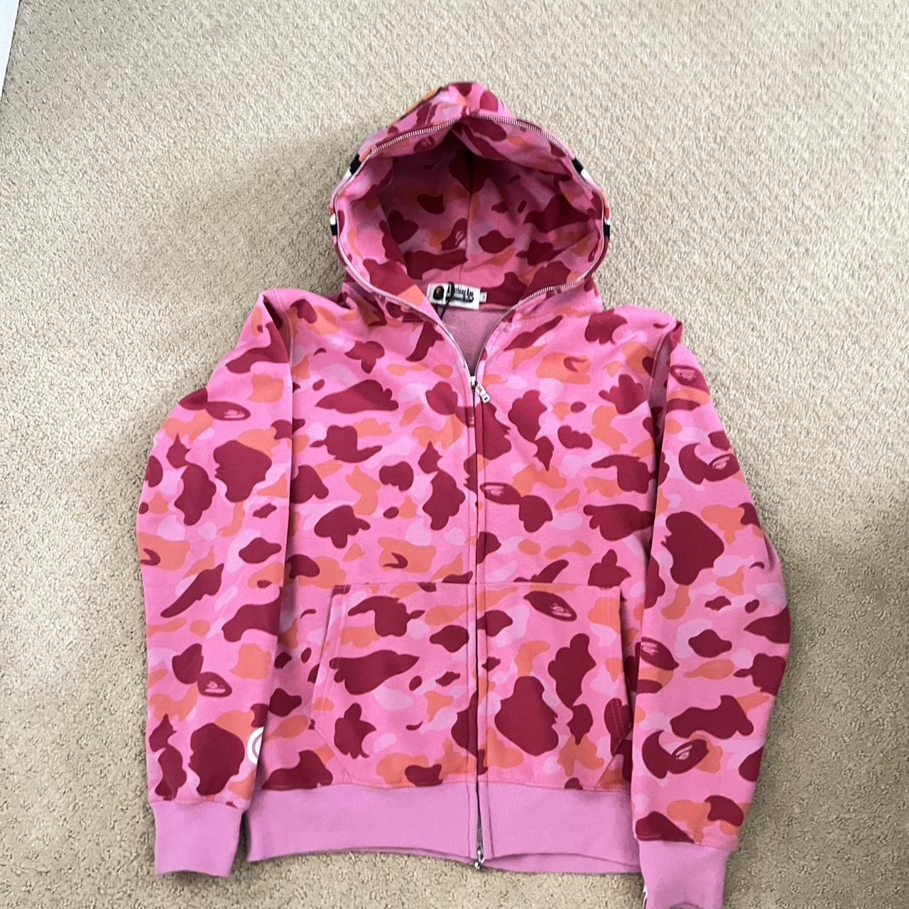 Pink BAPE zip up hoodie #BAPE #hoodie Bathing ape... | Depop