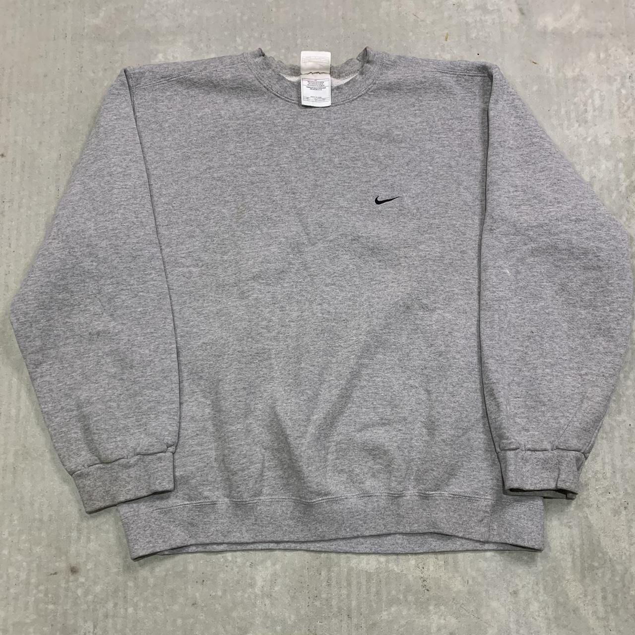 Vintage 90s grey Nike crewneck Size-L, single... - Depop