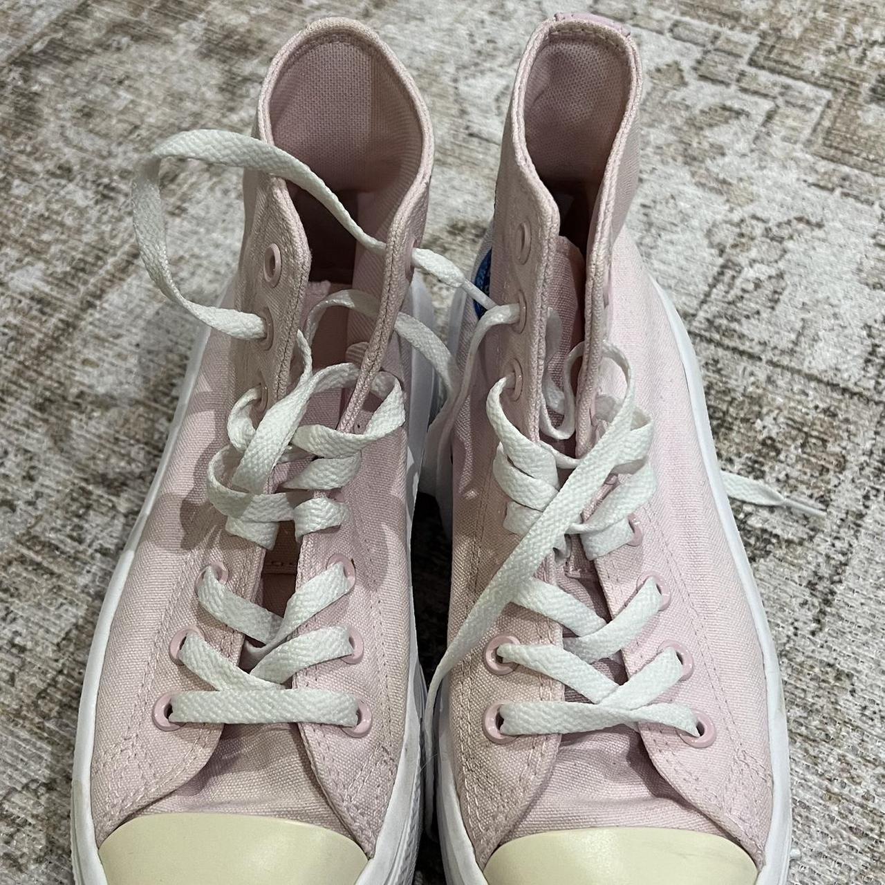 Pink all-star converse platform high tops - Depop