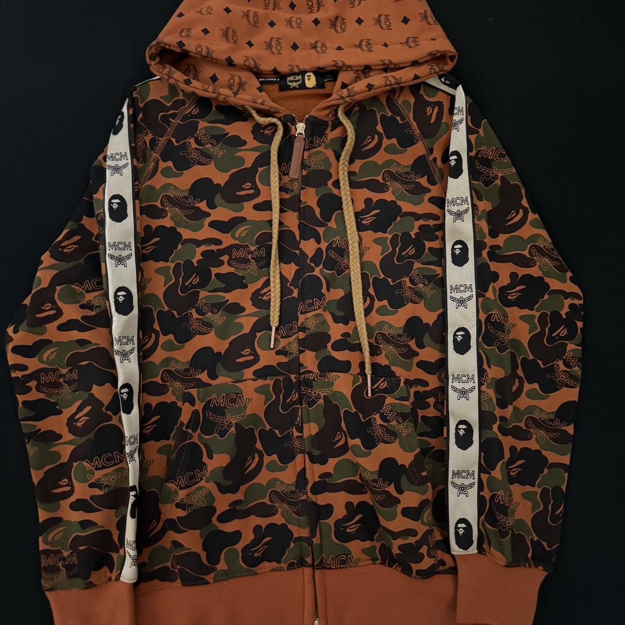 MCM X BAPE Hoodie Size L ( fits like a M) $150... | Depop