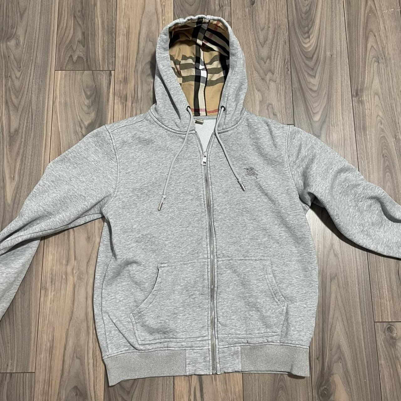 Grey Burberry Zip Up Fits medium Like new (no... - Depop