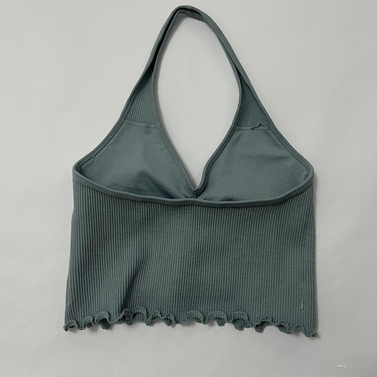Little halter crop top - frills on the hem - size xs... - Depop