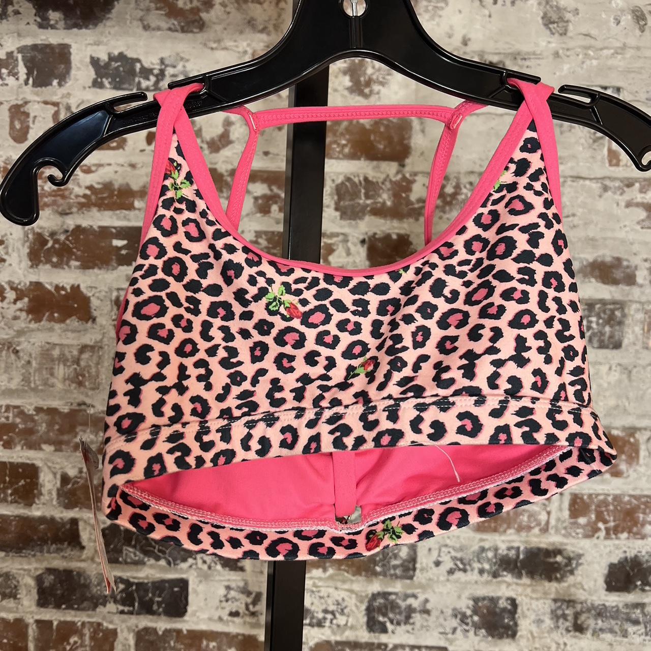 Kids Pink Cheetah Dance/Gymnastics/Cheer Bra - Depop