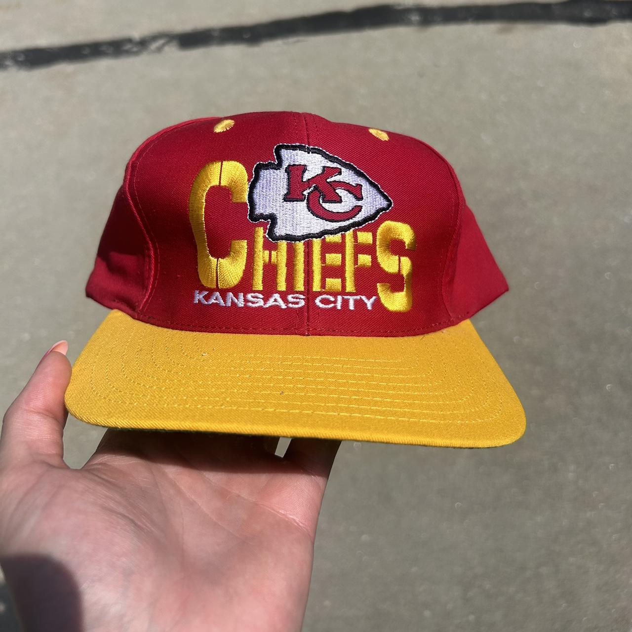 Vintage NFL Red Kansas City Chiefs Flatbill SnapBack... - Depop
