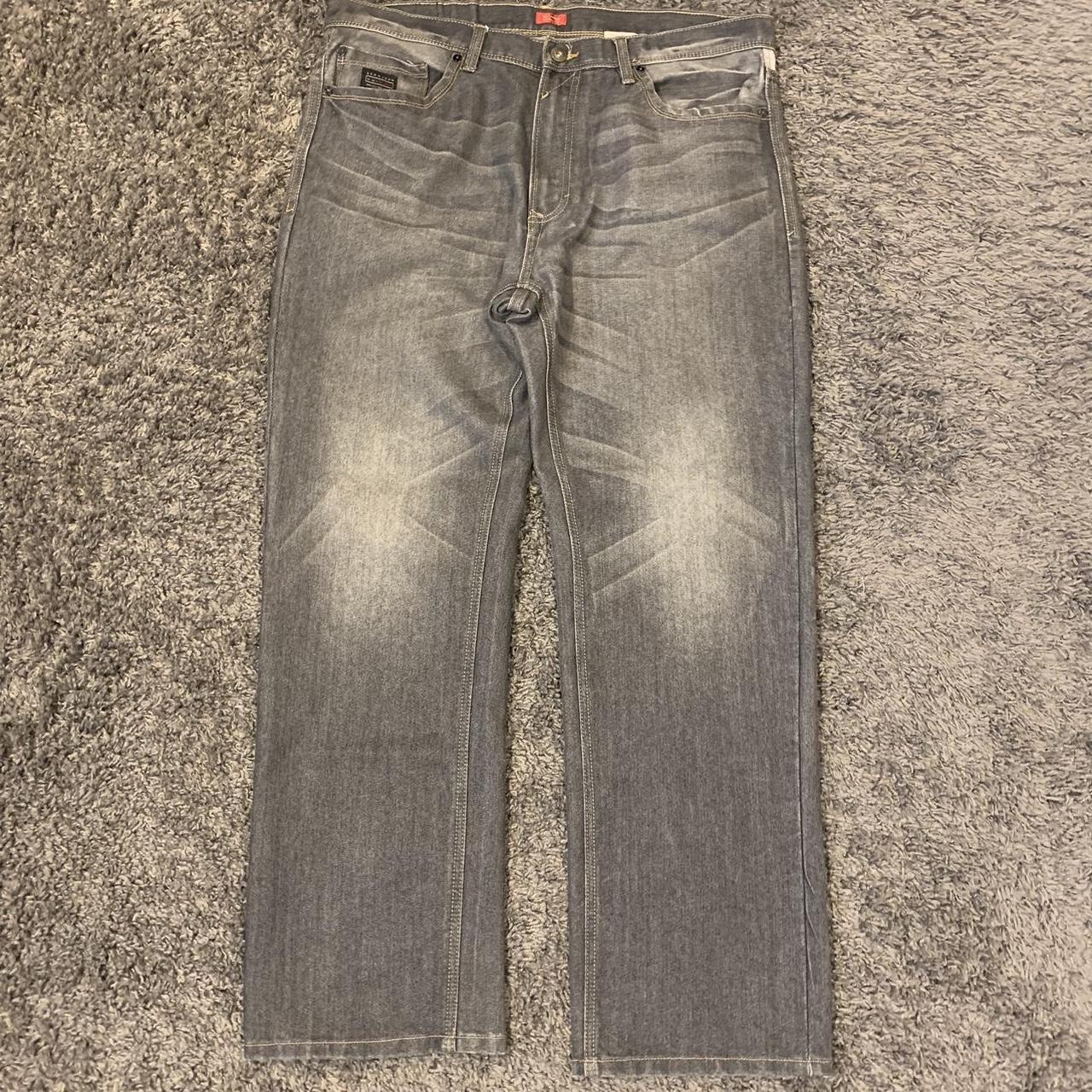 Grey embroidered Sean John jeans men’s Size... - Depop