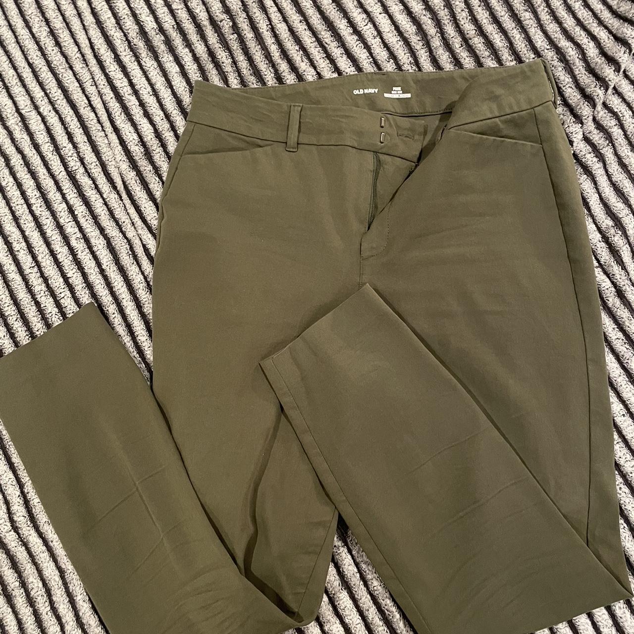 Old navy pixie high rise work pant in olive green - Depop