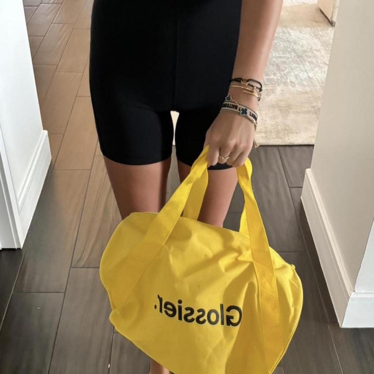 Glossier yellow travel duffle! Super cute and can... - Depop